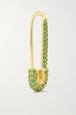 ANITA KO Safety Pin 18-karat Tsavorite Single Earring