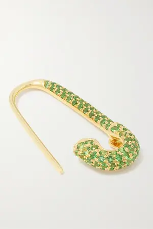 ANITA KO Safety Pin 18-karat Tsavorite Single Earring