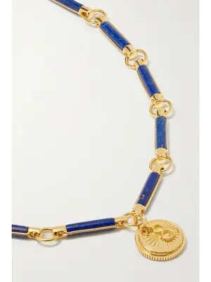 FOUNDRAE Karma 18-karat Lapis Lazuli Charm Anklet