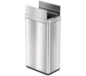 ITOUCHLESS 18 Gal Stainless Steel Wings-open Se Nsor Trash Can - Silver