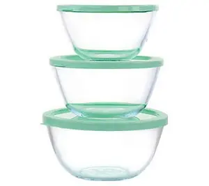 MARTHA STEWART 6-piece Glass Prep Bowl Set With Plastic Lids - One-color