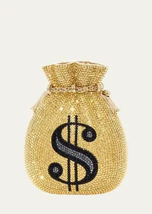 Judith Leiber Money Bags Crystal Clutch Bag - Gold