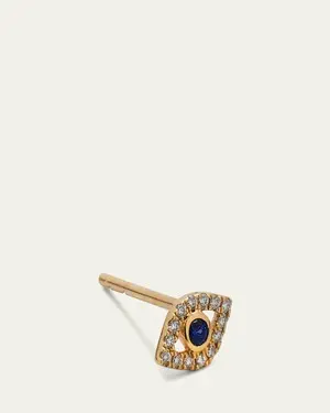 SYDNEY EVAN 14k Diamond Mini Evil Eye Single Stud Earring - Gold