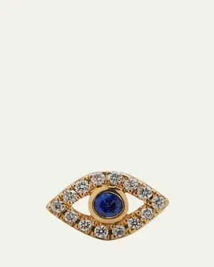 SYDNEY EVAN Sydney Evan 14k Diamond Mini Evil Eye Single Stud Earring Yellow Gold