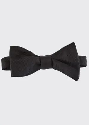 Giorgio Armani Giorgio Armani Silk Grosgrain Bow Tie Black Pattern