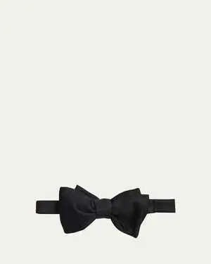 Giorgio Armani Giorgio Armani Silk Grosgrain Bow Tie Solid Black
