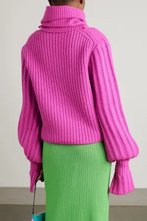 ROKSANDA Diwa Convertible Oversized Two-tone Merino Wool Sweater