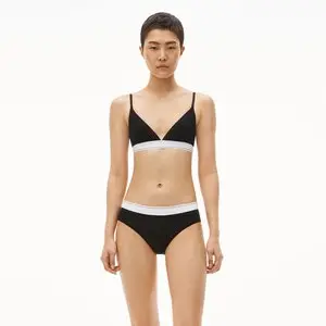 Alexander Wang Bralette In Ribbed Jersey - Black