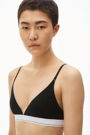Alexander Wang Bralette In Ribbed Jersey - Black