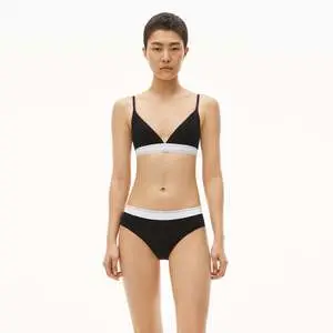 Alexander Wang Bralette In Ribbed Jersey - Black