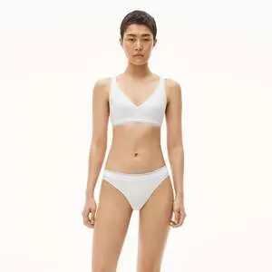Alexander Wang V-neck Bralette In Ribbed Jersey - White