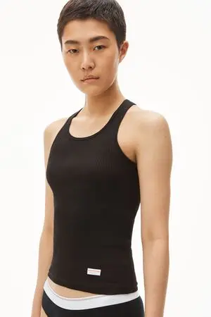 Alexander Wang Racerback Tank In Ribbed Cotton Jersey