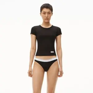 Alexander Wang Scoop Neck Ribbed Cotton Tee