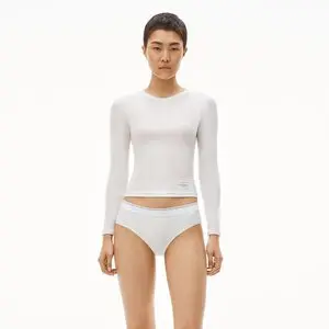 Alexander Wang Long-sleeve Tee In Ribbed Cotton Jersey