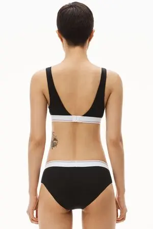 Alexander Wang Brief Underwear In Ribbed Jersey - Black