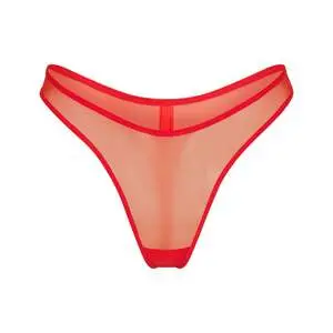 SKIMS Ultra Fine Mesh Thong Poppy