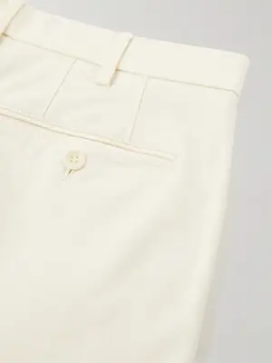 Loro Piana Slim-fit Cotton-blend Trousers - White