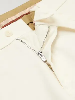 Loro Piana Slim-fit Cotton-blend Trousers - White