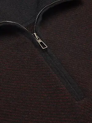 Loro Piana Roadster Slim-fit Striped Cashmere Half-zip Sweater - Brown