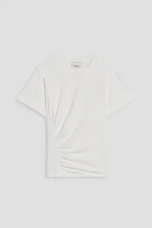 3.1 Phillip Lim Ruched Cottonjersey Tshirt - White