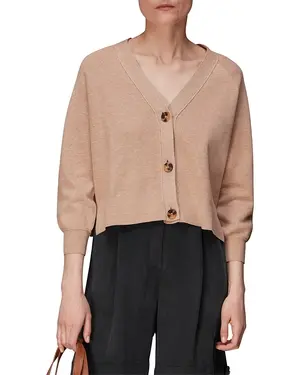 Whistles Button Front Cardigan - Neutral