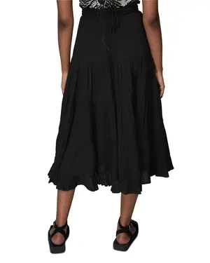 Whistles Crinkled Button Front Skirt