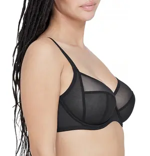 SKARLETT BLUE Spellbound Sheer Side Support Bra - Black