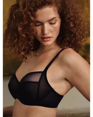 SKARLETT BLUE Spellbound Sheer Side Support Bra - Black