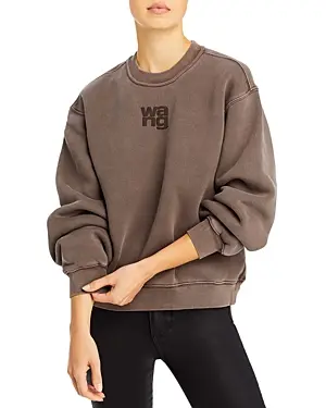 Alexander Wang Essential Terry Crew Sweatshirt With Puff Paint Logo