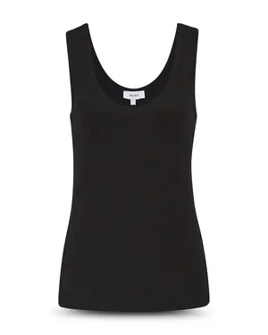 REISS Violet Ribbed Tank - Black