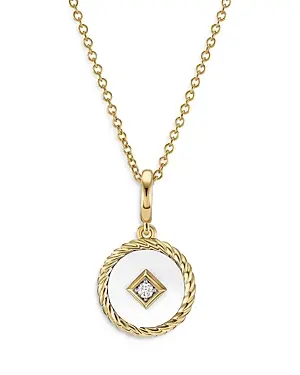 David Yurman Cable Collectibles Enamel Charm Necklace With Diamond, 16