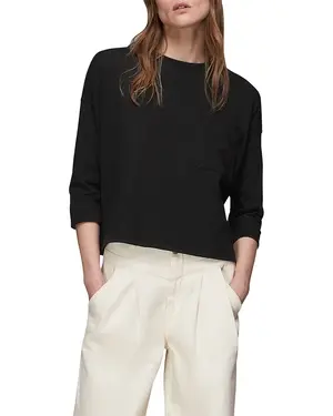 Whistles Cotton Pocket Top - Black