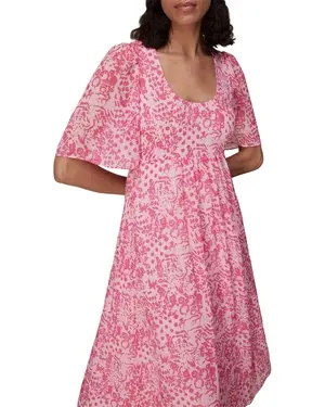 Whistles Abstract Batik Midi Dress