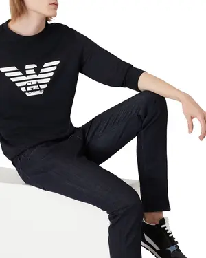 Emporio Armani Essential Jersey Logo Sweatshirt - Navy