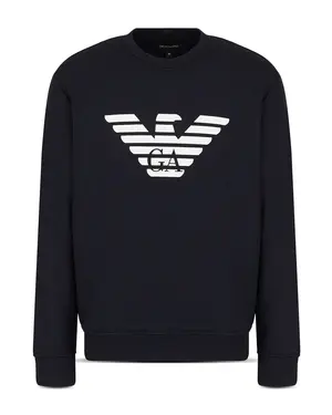 Emporio Armani Essential Jersey Logo Sweatshirt - Navy