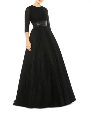 Mac Duggal Ieena Collection Shimmer Gown - Black
