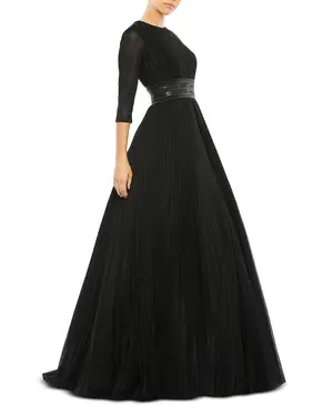 Mac Duggal Ieena Collection Shimmer Gown - Black