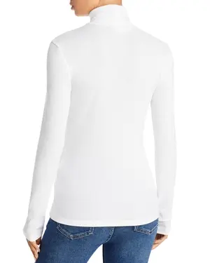 Splendid 1x1 Turtleneck Top - White