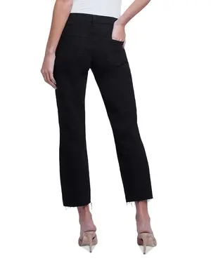 L'Agence Sada High-rise Cropped Straight-leg Jeans - Noir