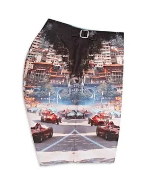 Orlebar Brown Bulldog Photo Print Quick Dry Tailored Fit Swim Trunks - Start Your Engine
