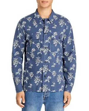 Vince Ikat Floral Long Sleeve Shirt - Hematite