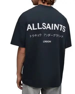 ALLSAINTS Underground Organic Cotton Logo Graphic Tee Camaleon/ Black