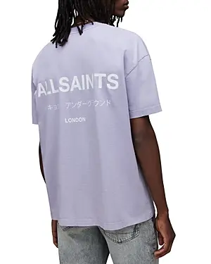 ALLSAINTS Underground Organic Cotton Logo Graphic Tee Fresh Lilac