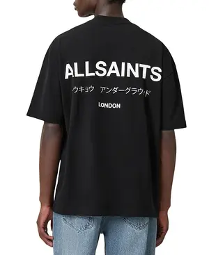 ALLSAINTS Underground Organic Cotton Logo Graphic Tee - Jet Black