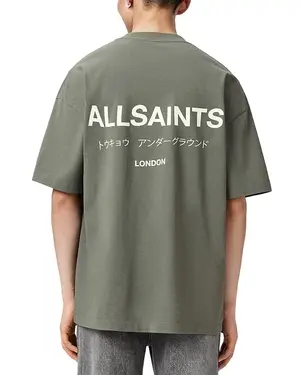 ALLSAINTS Underground Organic Cotton Logo Graphic Tee - Maple Green