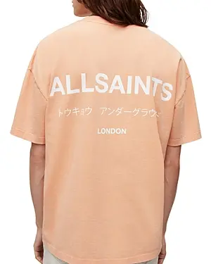ALLSAINTS Underground Organic Cotton Logo Graphic Tee Orange/cala White