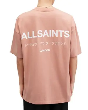 ALLSAINTS Underground Organic Cotton Logo Graphic Tee Orchid Pink