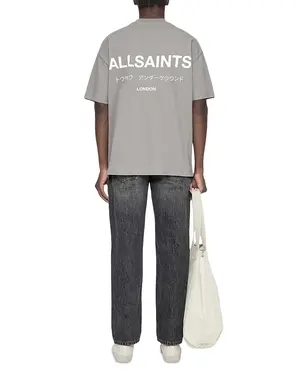 ALLSAINTS Underground Organic Cotton Logo Graphic Tee Pebble Grey