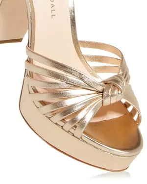 LOEFFLER RANDALL Rivka Platform High Block Heel Sandals - Champagne