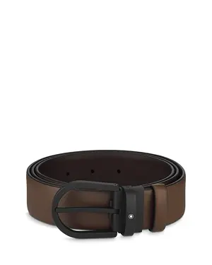 Montblanc Horseshoe Buckle Leather Belt - Brown/black